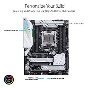 Asus Prime X299- A II ATX Motherboard (Intel X299) LGA 2066, 12 IR3555 Power Stages, DDR4 4266 MHz, Triple M.2, USB 3.2 Gen 2 Type-C, Intel LAN and Aura Sync RGB Lighting