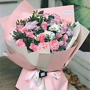 20 CountsDouble-sided two-color Flower Wrapping Paper,Florist Bouquet Supplies,DIY Crafts,Gift Packaging or Gift Box Packaging, Waterproof Floral Wrapping Paper 22.822.8Inch (Gouache/milk white)