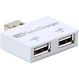 USB Hub Adapter, 2Port Hub Ultra Slim Portable USB Splitter for Surface Pro, Notebook PC, iMac Pro, MacBook Air, Mac Mini/Pro, Laptop, USB Flash Drives,Data and Charging (White)