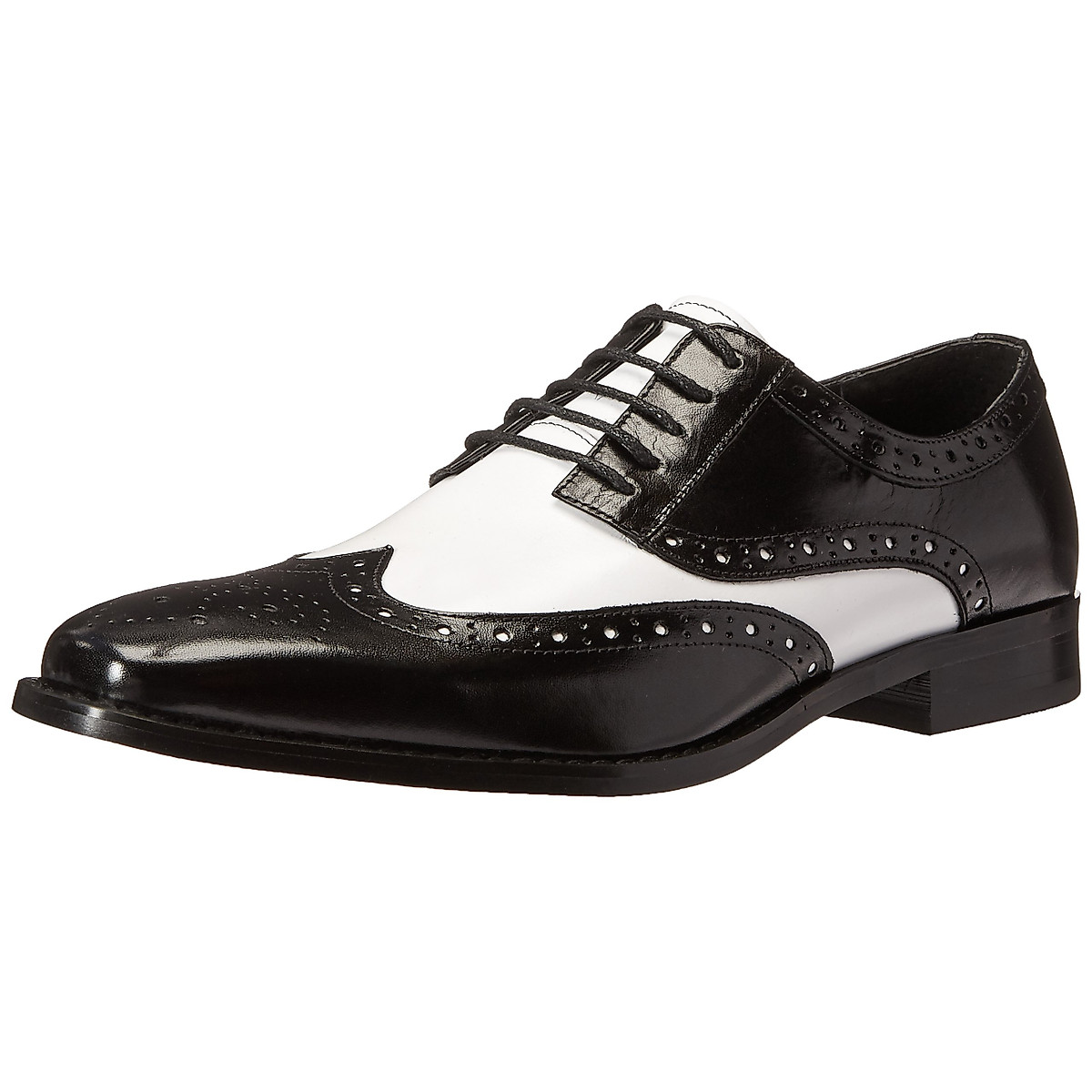 Stacy Adams Men's Tinsley-Wingtip Oxford, Black/White, 15 M US