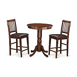 East West Furniture EDVN3-MAH-LC Dining Table set, 30x30 Inch