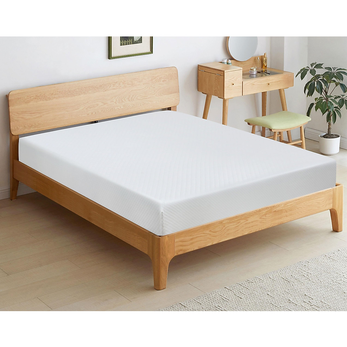 5/6/8/10/12 inch King Size Mattress with Cover, Green Tea Cooling Gel Memory Foam Mattress for a Cool Sleep & Pressure Relief, Medium Firm Base Foam Mattresses, Bed in a Box, CertiPUR-US Certified