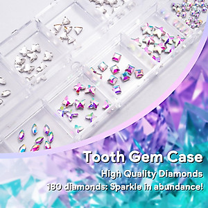 Luretrap Y2K Trendy 30 Pieces Crystal Tooth Gem Kit - Unleash Your Sparkly Smile