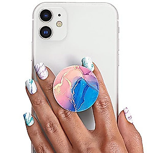 4 Pack Cell Phone Stand，Multi-Function Cellphone Foldable Finger Grip Holder for Smartphone and Tablets - Pink Purple Rose Gold Marble