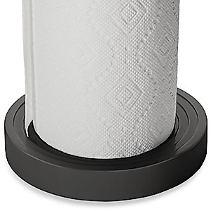 KOHLER Paper Towel Holder with Weighted Base, Tension Loop, Quick One Handed Tear, (Fits Standard and Oversized Rolls), Charcoal
