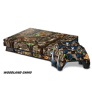 247 Skins Graphics kit Sticker Decal Compatible with Xbox One X and Wireless Controllers - Woodland Camo