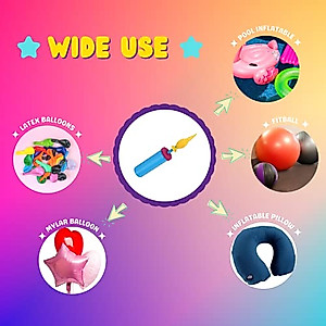 Miliocry Balloon Pump Hand Held, Two-Way Dual Action Inflator Air Pump Compressor for Balloons 2 Pack