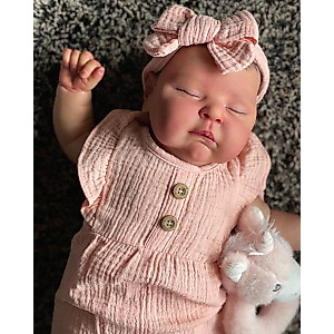 Pinky Lifelike Reborn Baby Doll 20 inches Realistic Soft Vinyl Silicone Newborn Baby Dolls Painted Hair Real Life Bebe Doll Toy Gift for Kids Age 3+