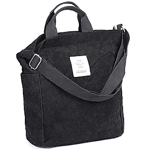 WantGor Large Tote Bag for Woman, Women's Crossbody Shoulder Handbags Big Capacity Shopping Bag (Black)