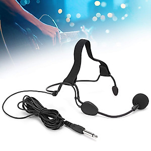 SYH&AQYE Microphone Headset, 6.35MM Connector Jack Headset Microphone with Ear Straps, Flexible Wired Boom, Anti Noise Microphone for WH20TQG Musical Instruments Guitar Drum Audio Mixer