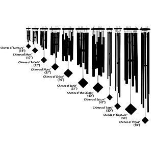 Woodstock Chimes Encore Collection, Chimes of Pluto, 27'' Black Wind Chimes for Outdoor, Patio, Home or Garden Décor (DCK27)