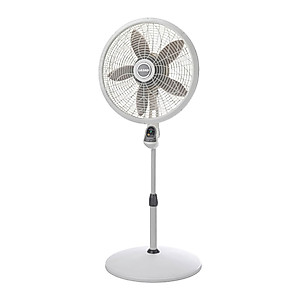 Lasko Lasko-18 Remote Control Elegance & Performance Pedestal, 3-Speed (1850) Household Fans, 26 x 21 x 6 inches, White