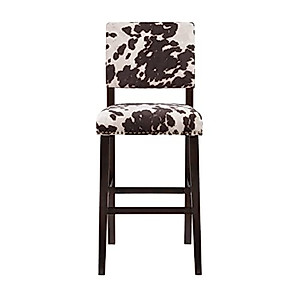 Linon Udder Madness Corey Bar Stool, 19"W x 22.5"D x 44.75"H, Brown