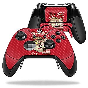 MightySkins Carbon Fiber Skin for Microsoft Xbox One Elite Controller - Ramen Kawaii | Protective, Durable Textured Carbon Fiber Finish | Easy to Apply, Remove, and Change Styles | Made in The USA