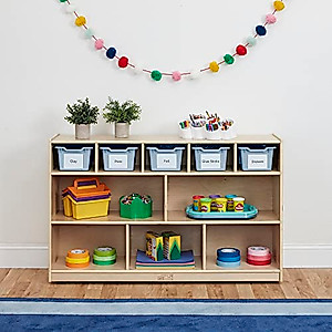 ECR4Kids Scoop-Front Storage Bins, 10-Pack, Powder Blue