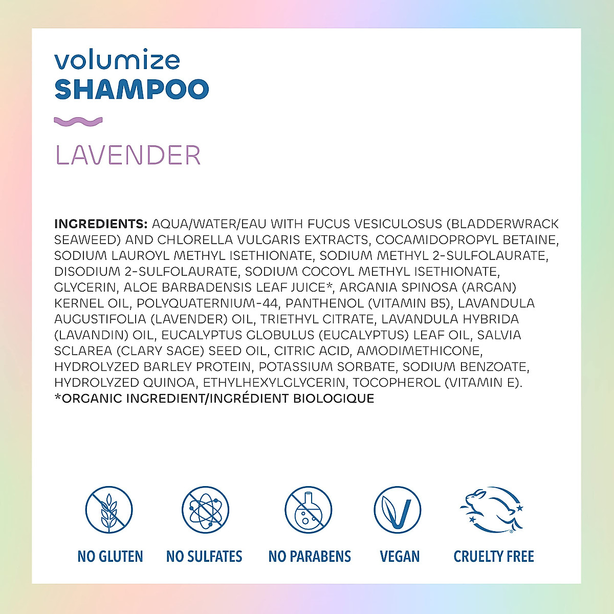 Seaweed Bath Co. Volumize Shampoo, Lavender Scent, 12 Ounce, Sustainably Harvested Seaweed, Green Algae, Barley Protein, For Normal to Fine Hair