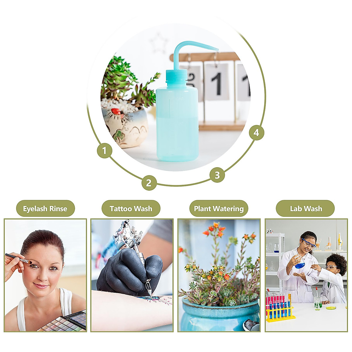 Tattoo Wash Bottle- Melphoe 2Pcs 250ml Water Squirt Bottle Succulent Watering, Safety Rinse Bottle Watering Tools, Tattoo Supplies, Irrigation Squeeze Sprinkling Can Wash Plant Bottle (Blue)