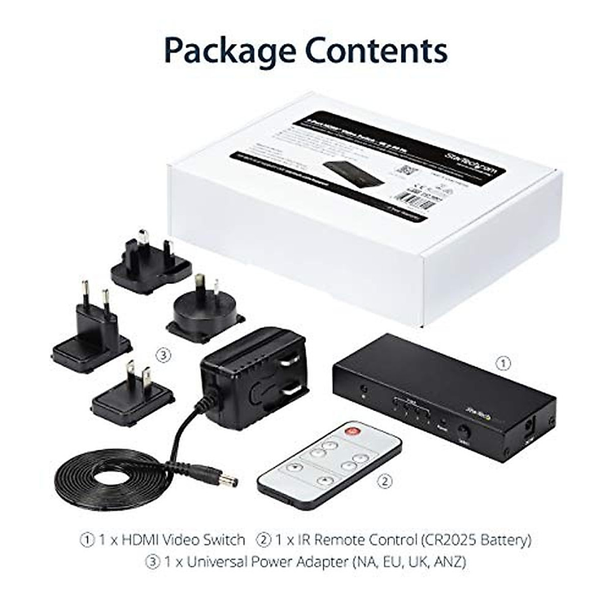 StarTech.com HDMI 2.0 Switch - 4 Port - 4K 60Hz - HDMI Automatic Video Switch Box - Multi Port Hub w/ 1 In 4 Out Functionality (VS421HD20)