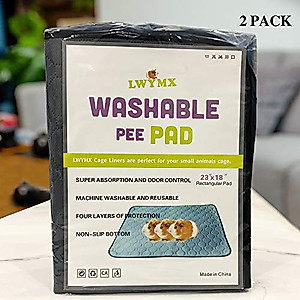 LWYMX Guinea Pig Bedding, Guinea Pig Pee Pads Washable and Reusable 2 Pack, Guinea Pig Fleece Cage Liners.