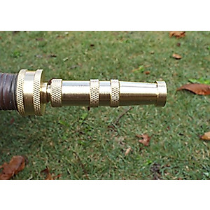 Kasian House Heavy-Duty Brass Garden Hose Nozzle, Easy Adjustable Twist Control Water Hose Sprayer Nozzle, Fits Standard Hoses, Garden Sprayer, Spray Nozzle