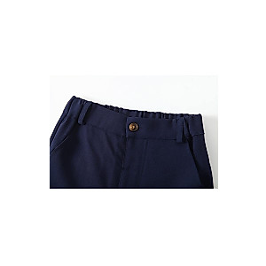 Abolai Baby Boys' 3 Piece Vest Set with Shirt,Vest and Pant Blue 90