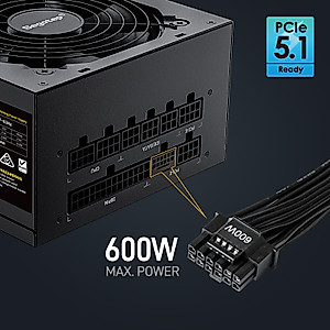 Segotep 750W Power Supply, 80 Plus Gold Full Modular PCIe 5.1 & ATX 3.1 Gaming PSU for NVIDIA RTX 20/30/40/50 Series & AMD GPU, 120mm Silent FDB Fan, Japanese Original Electrolytic Capacitors