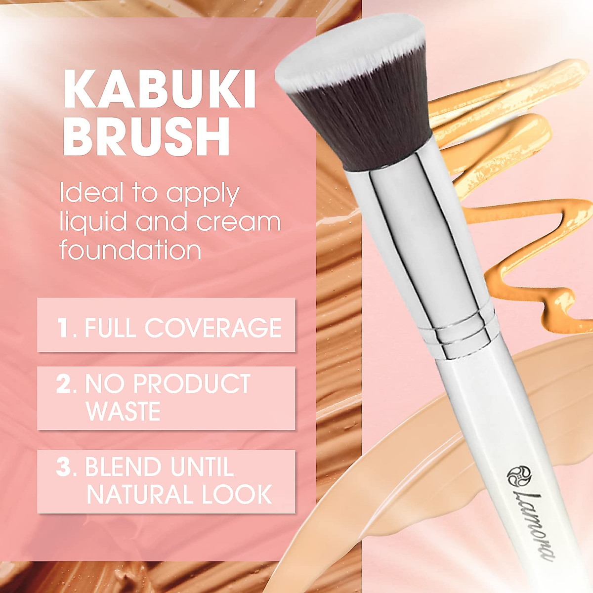 Foundation Blush Powder Brush Set - Eyeshadow Kabuki Brushes, 6 Piece Essential Makeup Brush Kit - Top Choice Premium Quality Synthetic Bristles