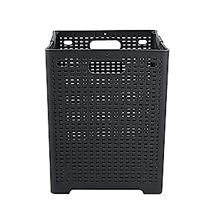 Kekow 1-Pack 42 L Plastic Collapsible Laundry Basket, Gray Folding Laundry Hamper