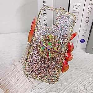 redecarie for Samsung Galaxy Note 10 Diamond Case,3D Handmade Luxury Bling Glitter Shiny Crystal Rhinestone Case with Holder Kickstand for Women Girls Kids Teens