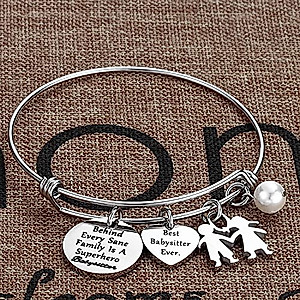 Kivosliviz Babysitter Gifts Bracelet for Women Female Best Babysitter Gift Ideas for Nanny or Caregiver Bracelets Jewelry Babysitters Bracelet
