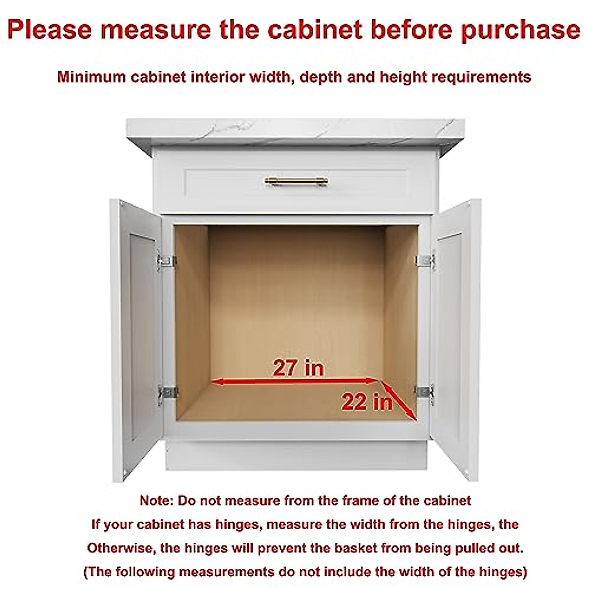 Sikarou Wood Pull Out Cabinet Organizer 2 Tie 26" W x 21" D, Heavy-Duty Sliding Drawers for Inside Cabinets Storage and Organization for Kitchen, Pantry, Bathroom