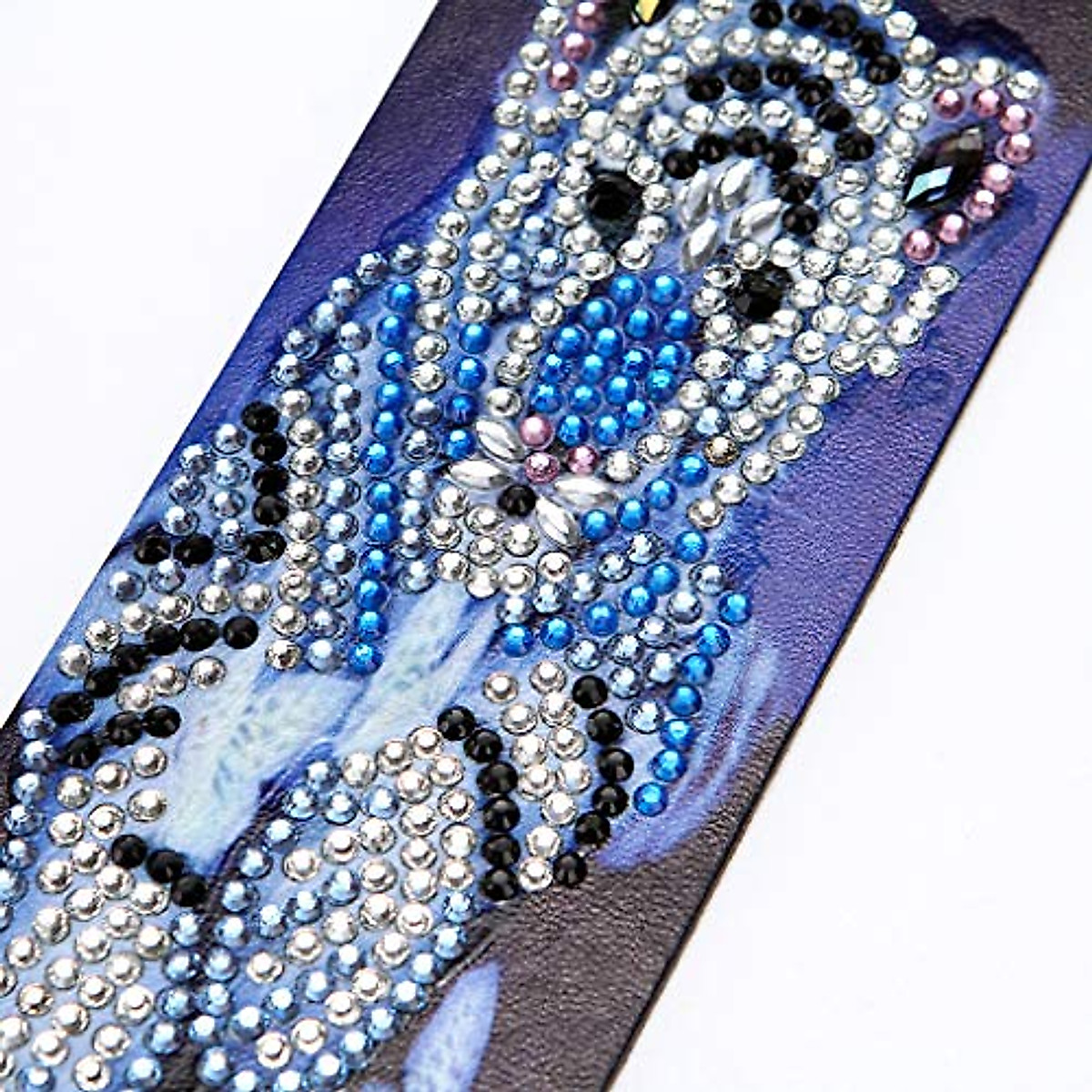 Tiger Bookmark Diamond Painting Set - pigpigboss 2 Pack Bookmark Diamond Dots Art Animal Tiger Leather Tassel Bookmark Diamond Painting by Numbers for Adult Kids (21 x 6 cm)