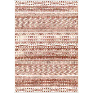 Hauteloom Howie Hallway, Kitchen Patio Outdoor Runner Rug - Beige, Orange, Brown - 2'7" x 12'