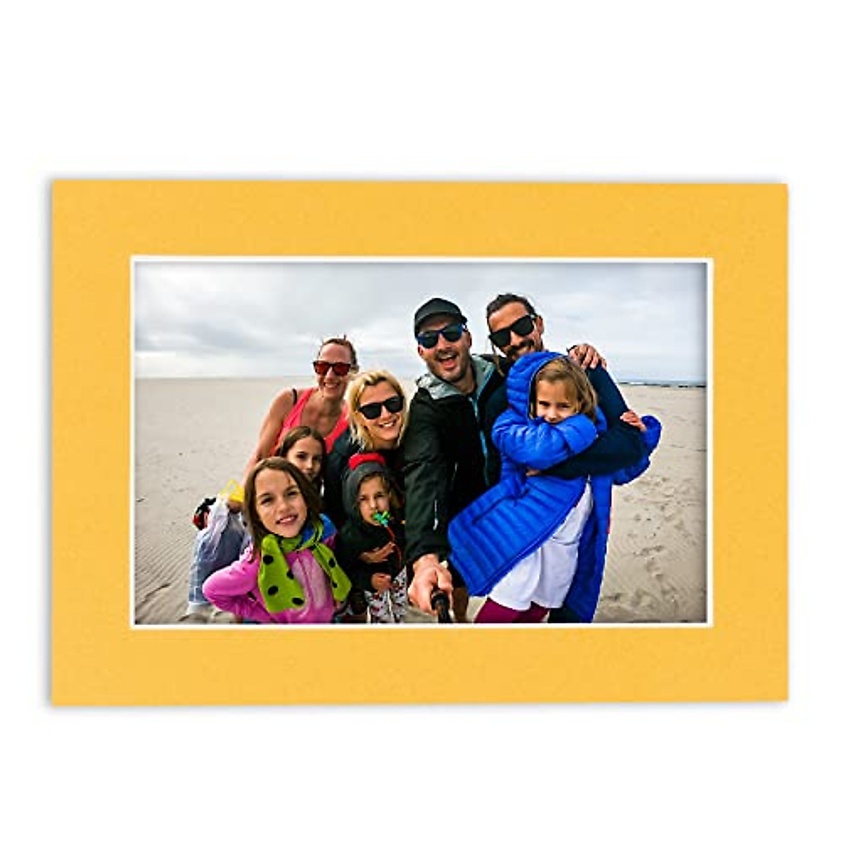 11x14 Mat Bevel Cut for 9x11 Photos - Acid Free Topaz Orange Precut Matboard With Backing Board and Crystal Clear, Self Seal Photo Mat Bag - For Pictures, Photos, Framing - 4-ply Thickness