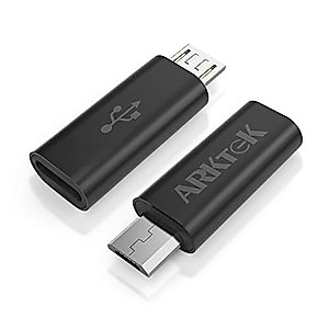 ARKTEK USB-C Adapter - USB Type C (Female) to Micro USB (Male) Sync and Charging Adapter for Digital Camera Power Bank Galaxy S7 S7 Edge and More (Pack of 2)