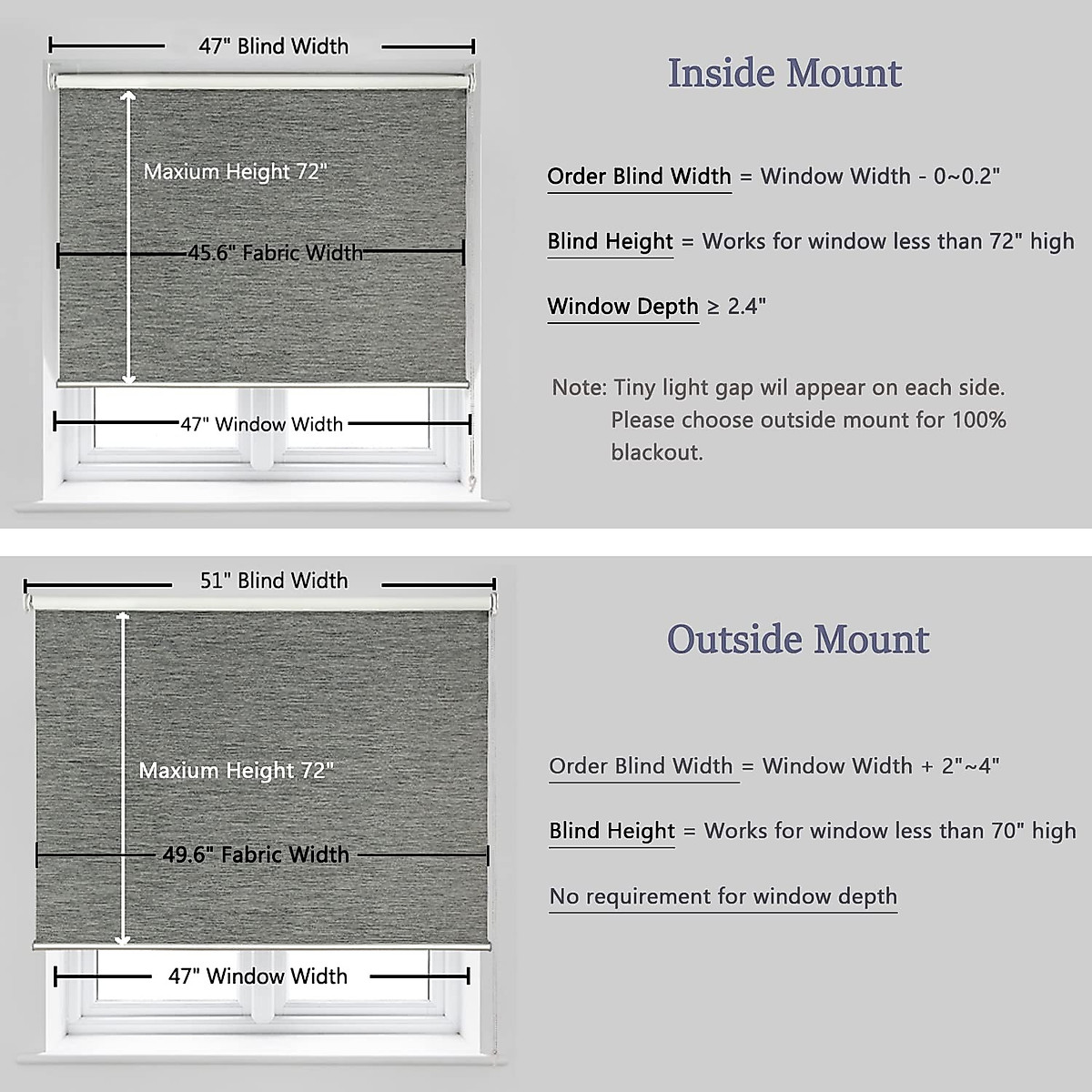 RED GRAPES Roller Window Shades,100% Blackout UV Protection Roller Blinds,Window Blind with Thermal Insulated,Window Shade for Home Office Living Room,Easy to Install(Light coffee, 36'')