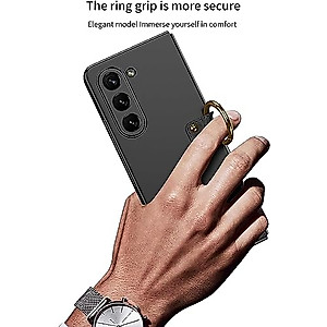 TECHY for Galaxy Z Fold 5 Case with Ring Ultra Thin Matte PC Protective Cover for Samsung Galaxy Z Fold 5 2023, Grey