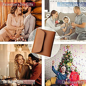 Gifts for Men/Women, Stainless Steel Manicure Set with PU leather case, Personal care tool (brown)