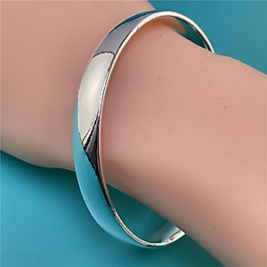 925 Sterling Bangle Bracelet Fashion Jewelry Water Drop Chunky Bangles for Women