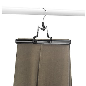 Whitmor Skirt and Slack Hanger Set of 2 Chrome / Black