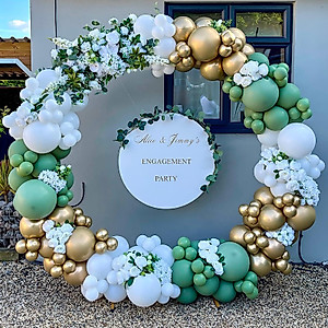RUBFAC 87pcs Sage Green Balloons Different Sizes 18 12 10 5 Inches for Garland Arch, Premium Green Latex Balloons for Birthday Party Wedding Baby Shower Eucalyptus Themed Party Decorations