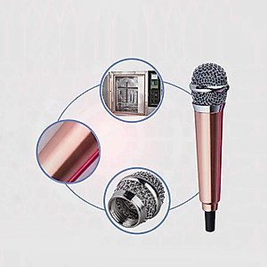 Mini 3.5mm Microphone Condenser Microphone,Portable Vocal Microphone, Mobile Phone Voice Recording,Singing, Recording and Chatting,Phone Karaoke Mic with Stand for iPhone Android Silver