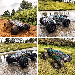 MIEBELY RC Cars 1:16 Scale All Terrain 4x4 Remote Control Car for Adults & Kids,40+ KM/H Waterproof Off-Road RC Trucks,High Speed Electronic 2.4Ghz Radio Controller,2 Batteries,2 Car Bodies (green)