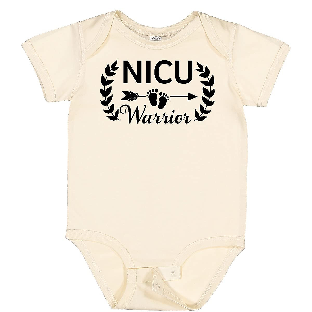 inktastic NICU Warrior with Arrow and Baby Footprints Baby Bodysuit Newborn Natural 37d7b