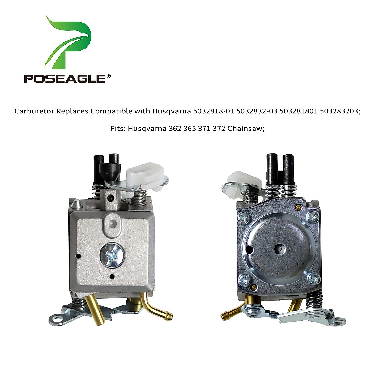 POSEAGLE 503281801 Carburetor with 575269103 Air Filter Assembly for Husqvarna 362 365 371 372 Chainsaw Replaces Husqvarna 5032818-01 5032832-03 503281801 503283203 Hd-12B
