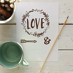 BOOLOOEN Silk Screen Stencil, Reusable Self-Adhesive Stencil for on Wood, Chalkboard, Home Decor, 8.5'' x 8.5''.