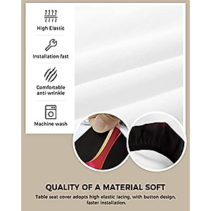 Dining Room Chair Seat Covers, Red Lipstick High Heel Shose Black Removable Stretch Chair Seat Cushion Slipcovers Protector for Holiday Party Festival Decoration, Set of 2