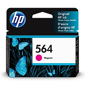 Original HP 564 Magenta Ink Cartridge | Works with DeskJet 3500; OfficeJet 4620; PhotoSmart B8550, C6300, D5400, D7560, 5510, 5520, 6510, 6520, 7510, 7520, Plus, Premium, eStation Series | CB319WN