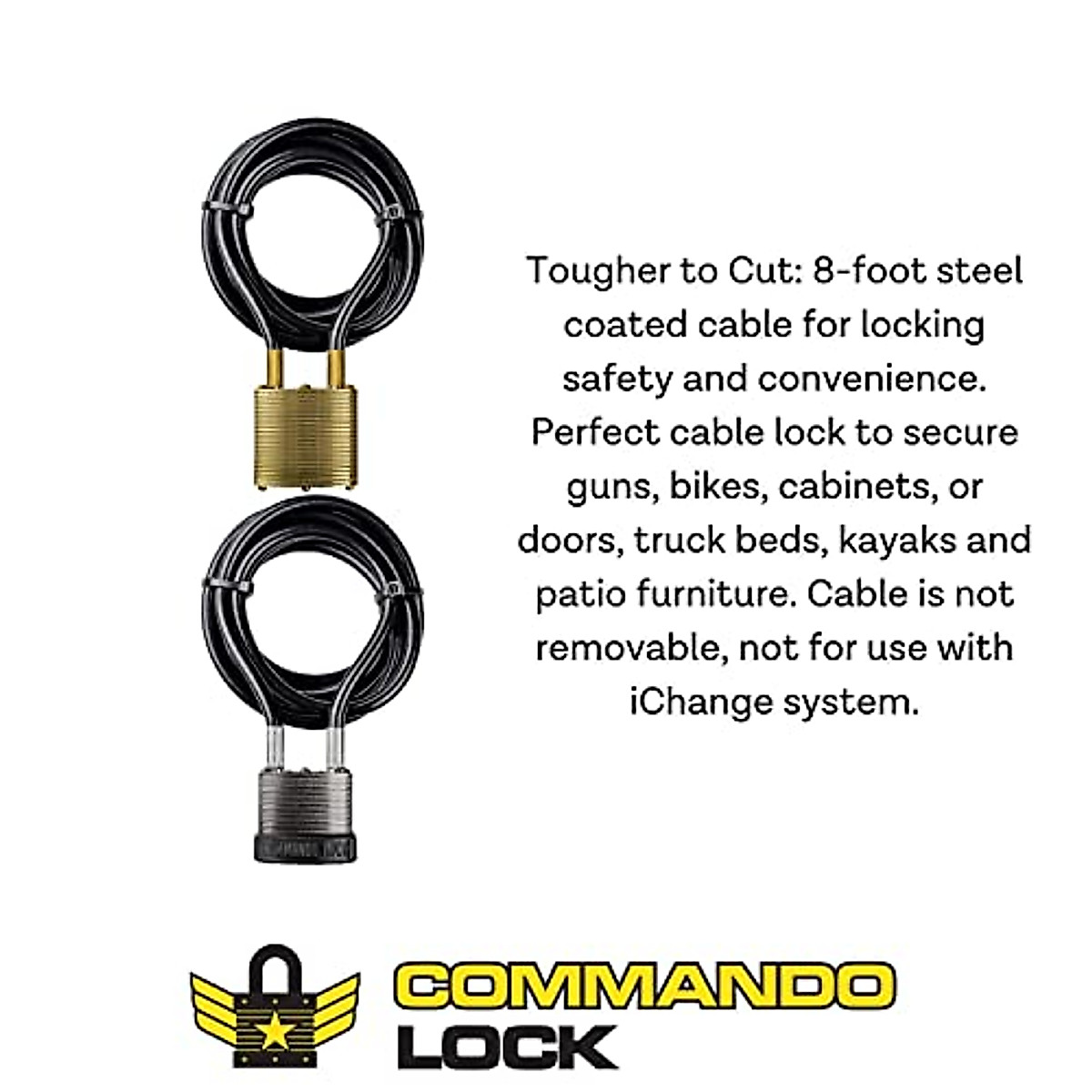 Commando | Cable Lock Steel | Military-Grade | 8 Ft.