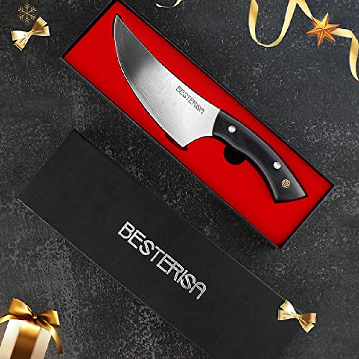 BESTERiSA Butcher Knife, 6 Inch Ultra Sharp Viking Knife- High Carbon German Stainless Steel EN1.4116 Boning Knife Fillet Knife for Kitchen